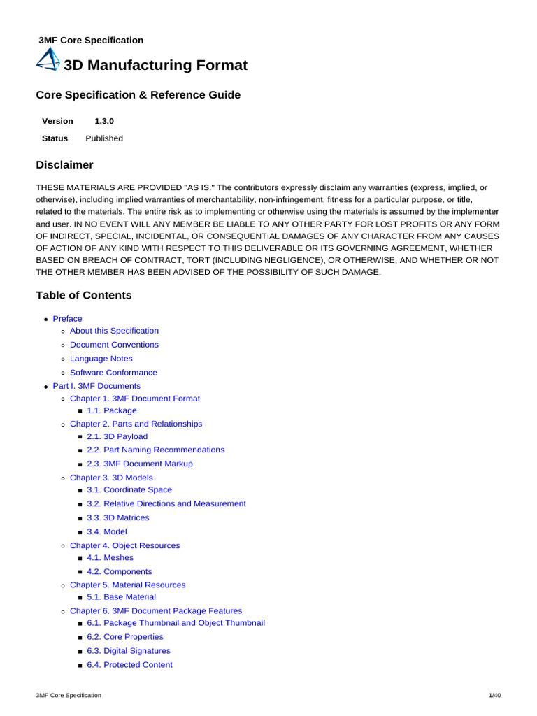3MF Core Specification Guide | PDF | Xml | Zip (File Format)