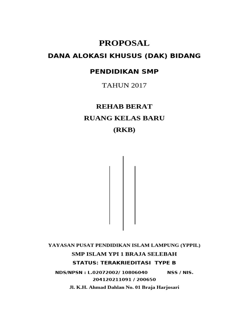 Proposal Rehab Ruang Kelas | PDF