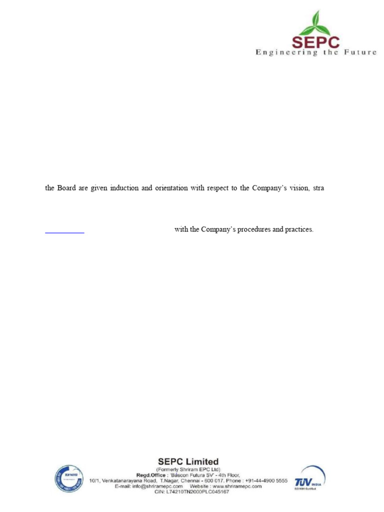 SEPC Limited Independent Directors Program | PDF | Policy | Governance