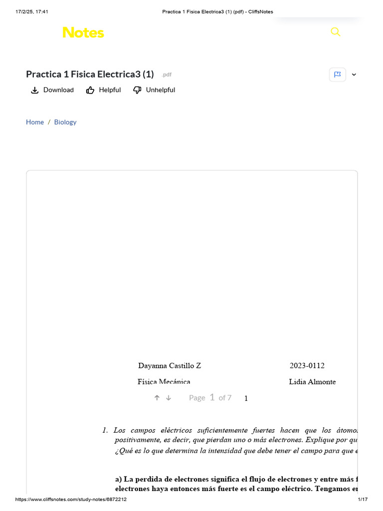 Práctica de Física Eléctrica Avanzada | PDF | Electrón | Electricidad