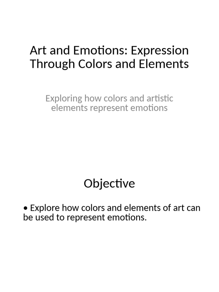 Art and Emotions Colors and Elements | PDF
