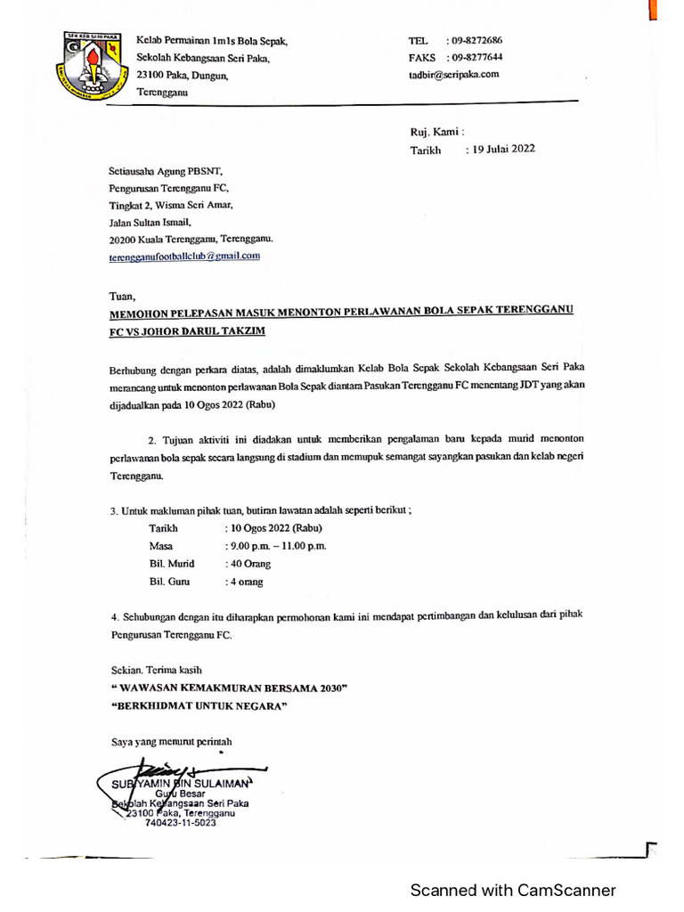 SURAT BOLA TFC | PDF