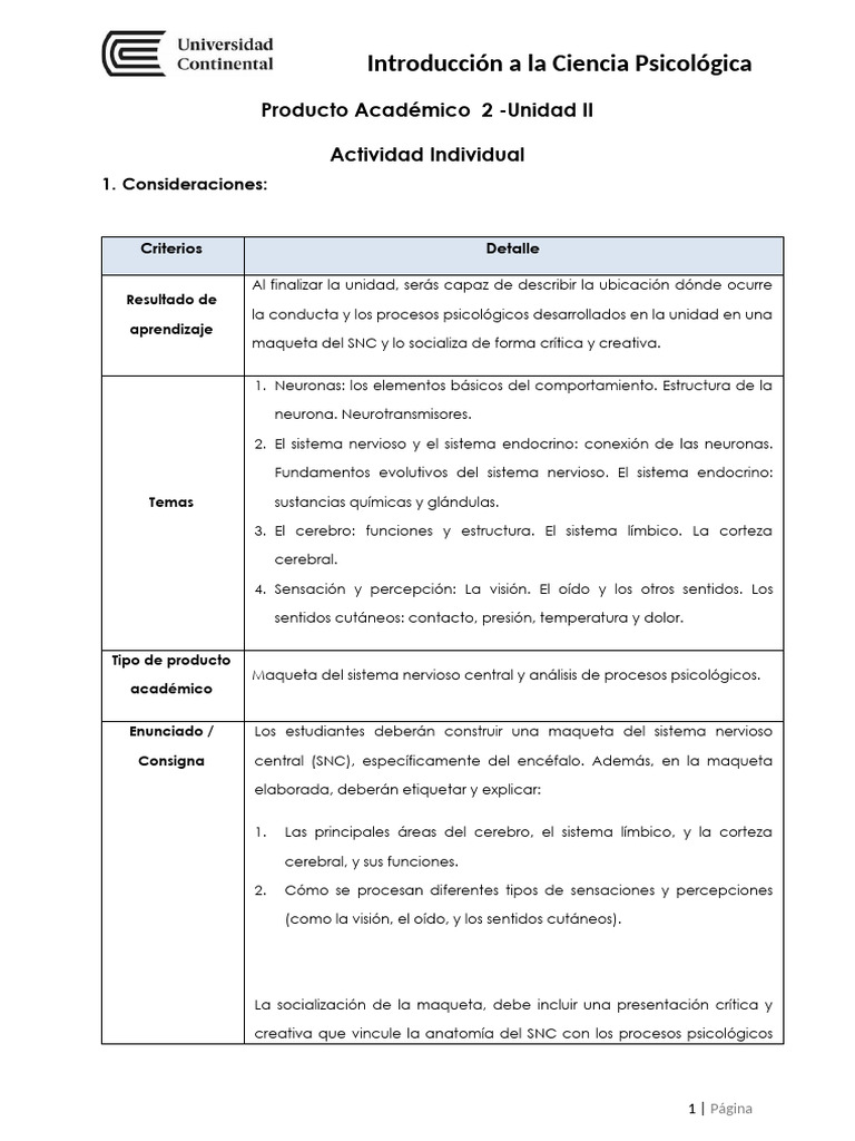 3.3. RE - U2 - SC2 - Introducción A La Ciencia Psicológica | PDF | Cerebro | Sistema nervioso ...