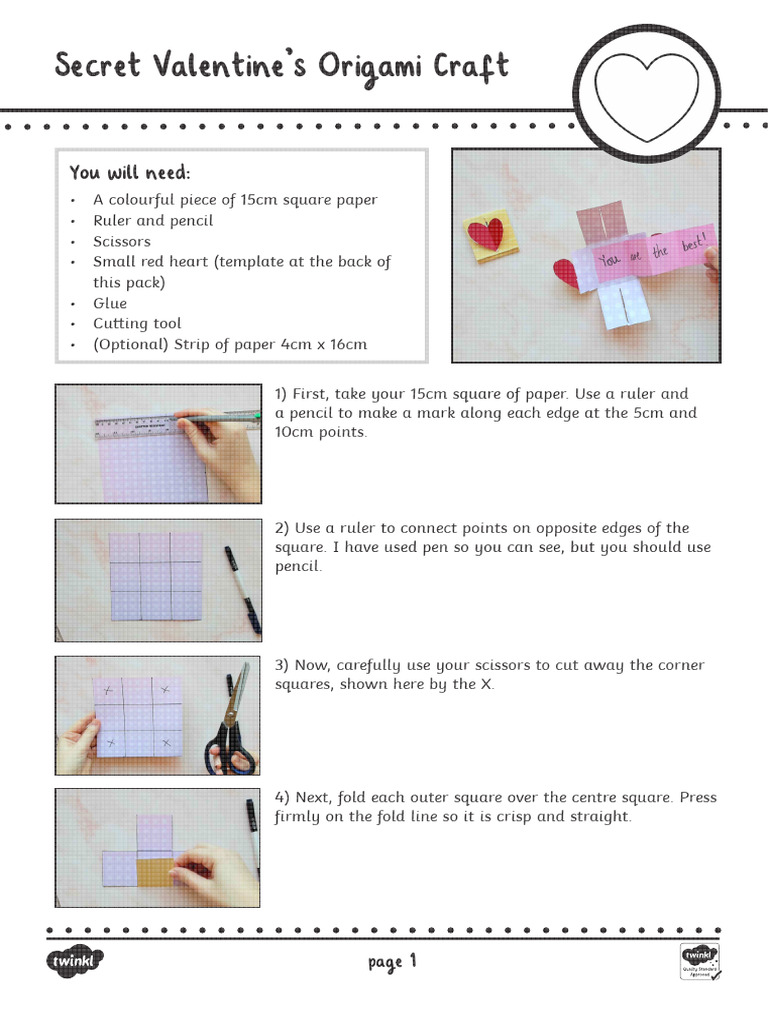T TC 1641389539 Secret Valentine Origami Paper Craft Activity ...