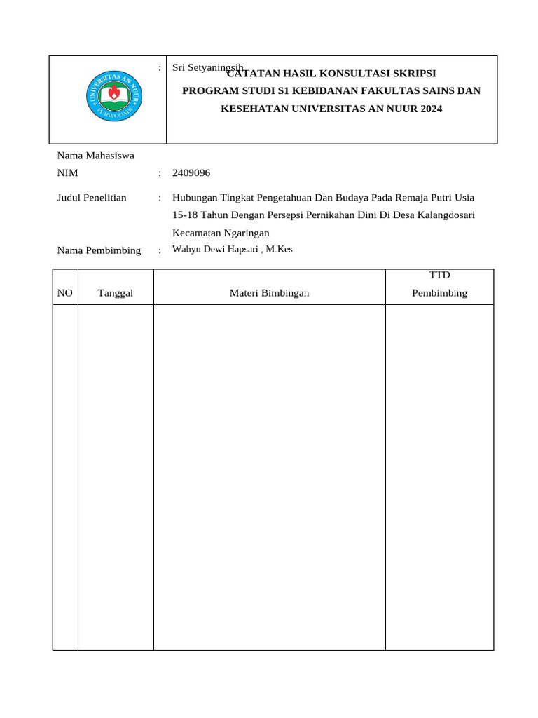 Catatan Hasil Konsultasi Ning | PDF