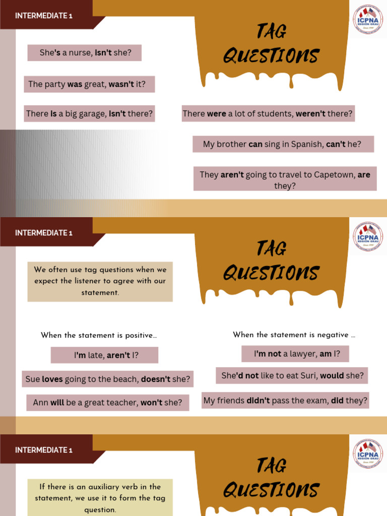 Understanding Tag Questions in English | PDF | Verb | Semantic Units