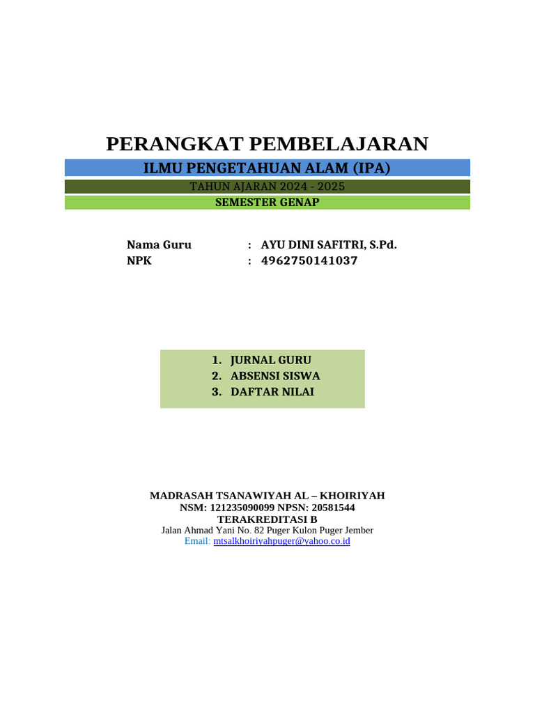 Perangkat Pembelajaran Caver | PDF