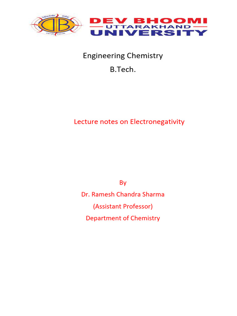 Understanding Electronegativity Concepts | PDF | Chemical Bond | Periodic Table
