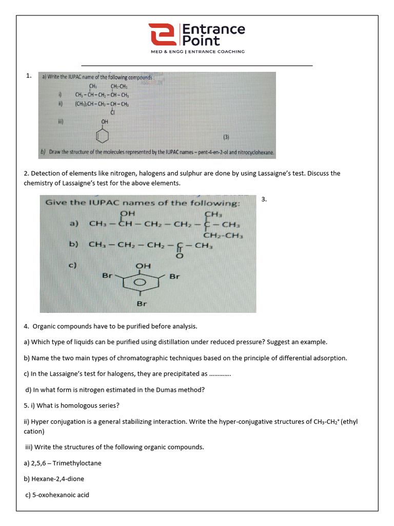 Chemistry Assignment Organic Chemistry | PDF