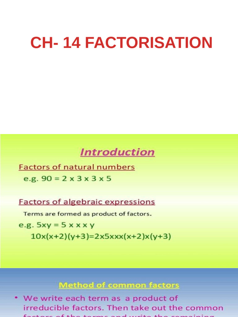 Factorisation | PDF