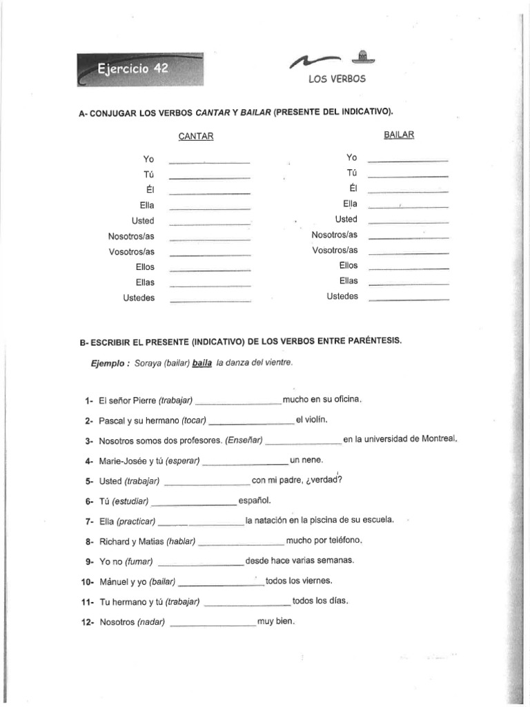 practica verbos regulares | PDF