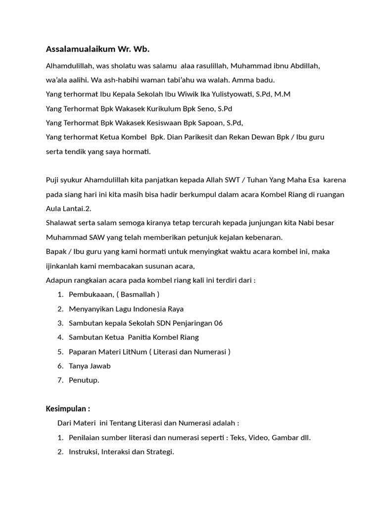 Rangkaian Acara Kombel Riang 2023 | PDF