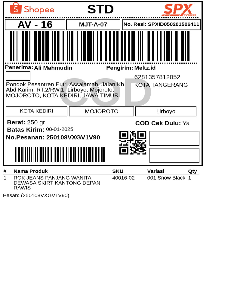 Informasi Pengiriman Paket COD | PDF