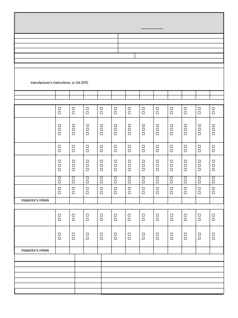 GA EPD UST Inspection Checklist | PDF