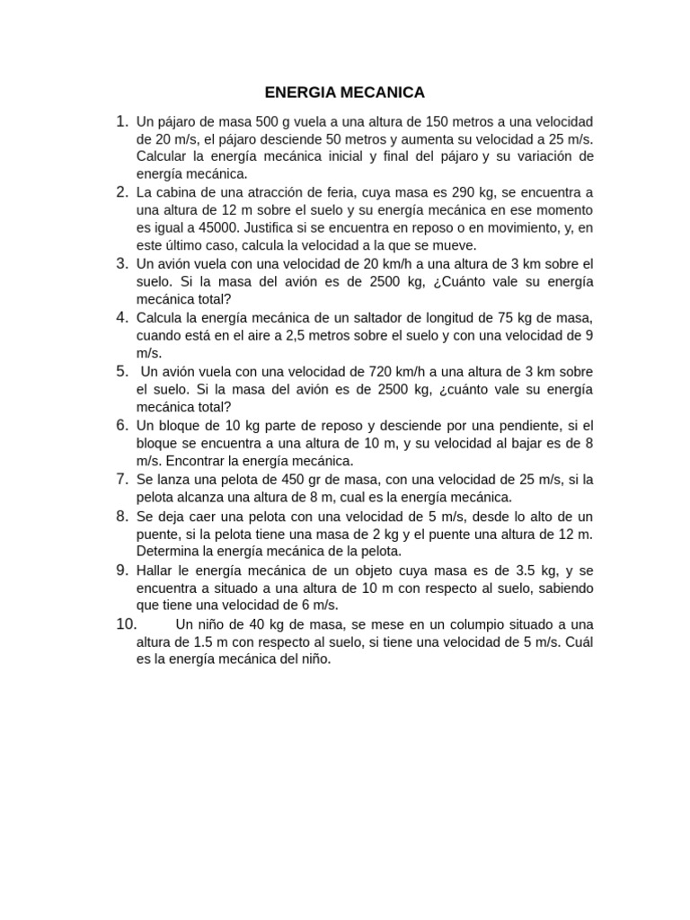 Energia Mecanica | PDF