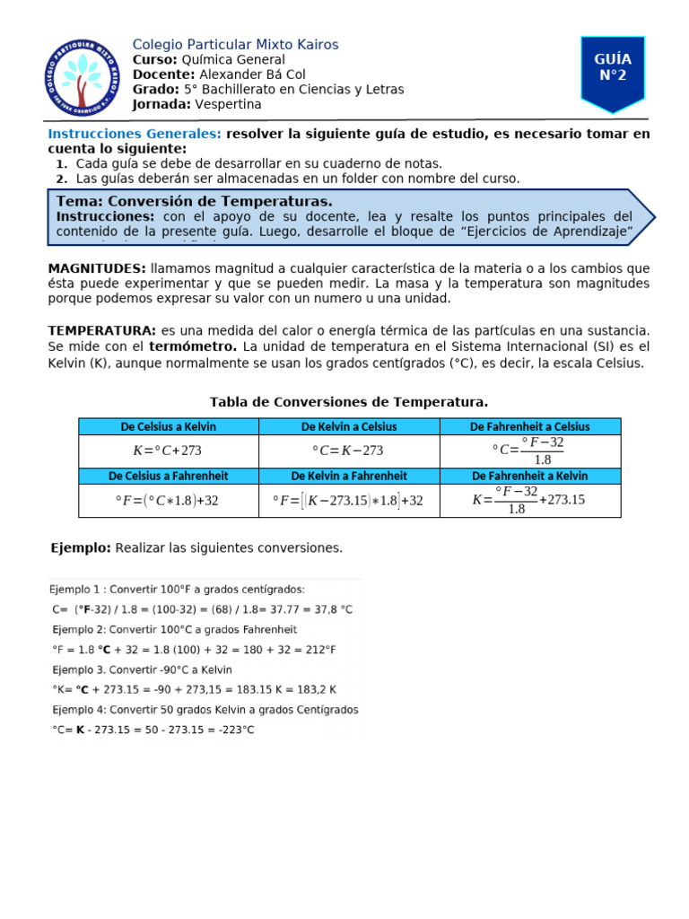 Conversión de Temperaturas: Guía Práctica | PDF | Celsius | Fahrenheit
