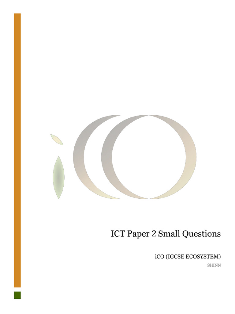 ICT Paper 2 Small Questions | PDF