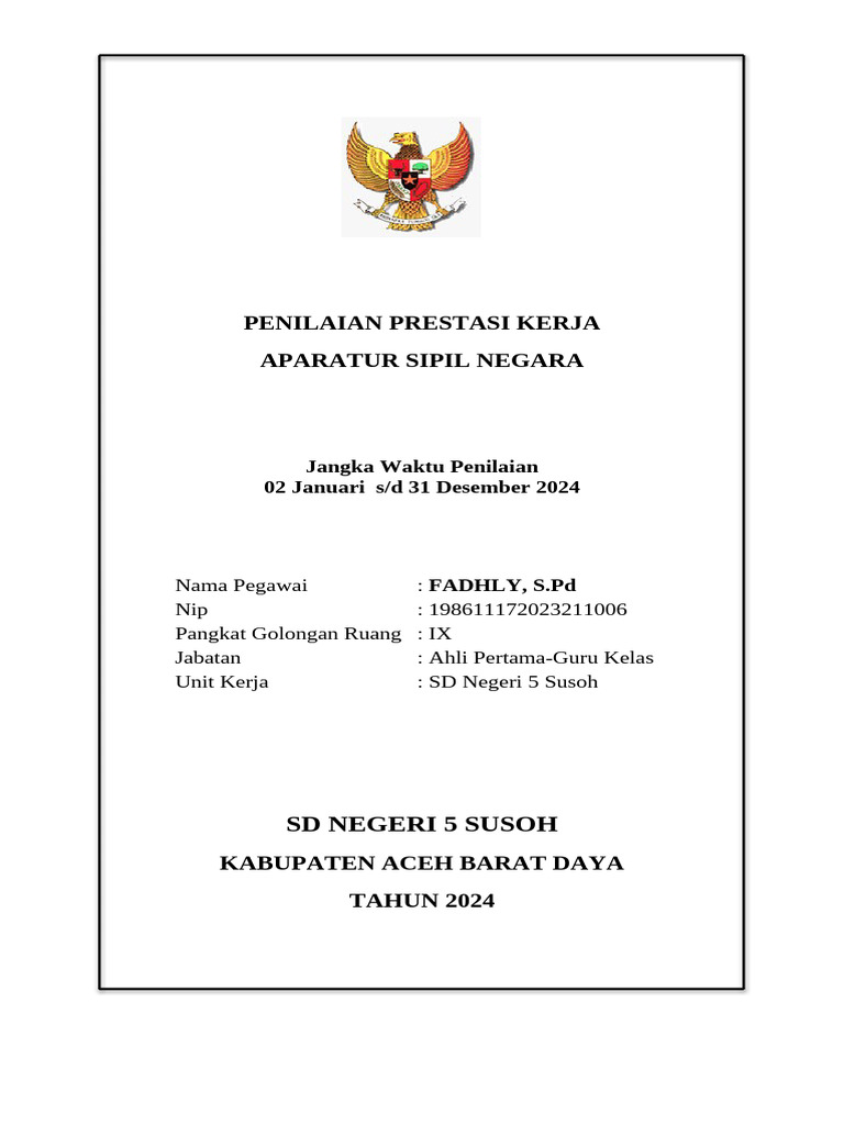 Penilaian Kinerja Fadhly 2024 | PDF