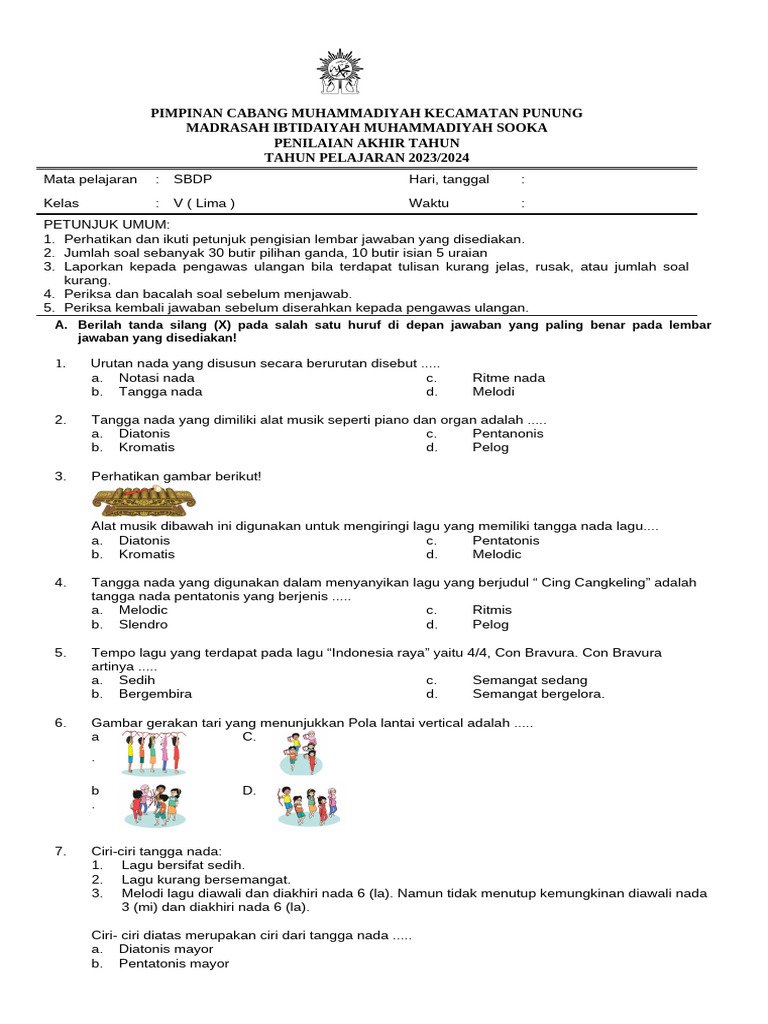 Soal Pat Fix SBDP Semester 2 Tahun 2023 | PDF