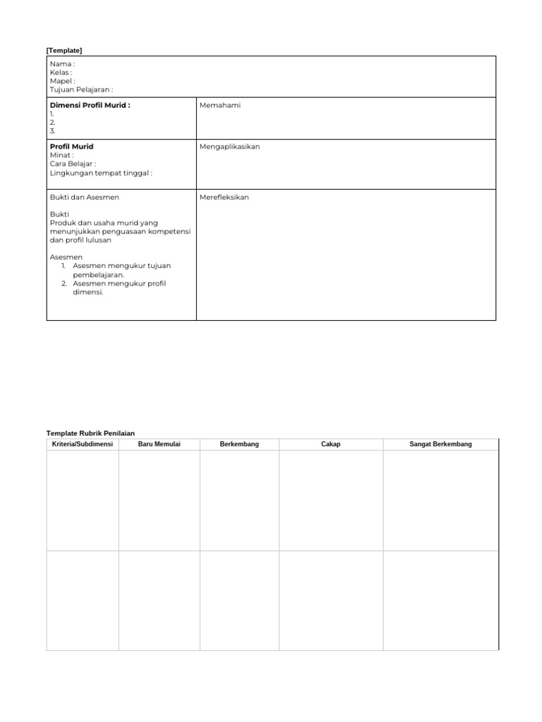 Template - RPP Deep Learning | PDF