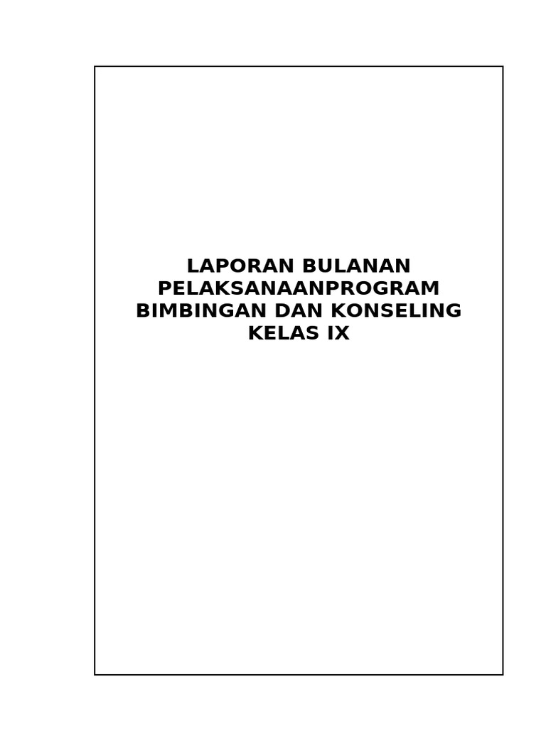 Laporan Hasil Evaluasi Program BK | PDF