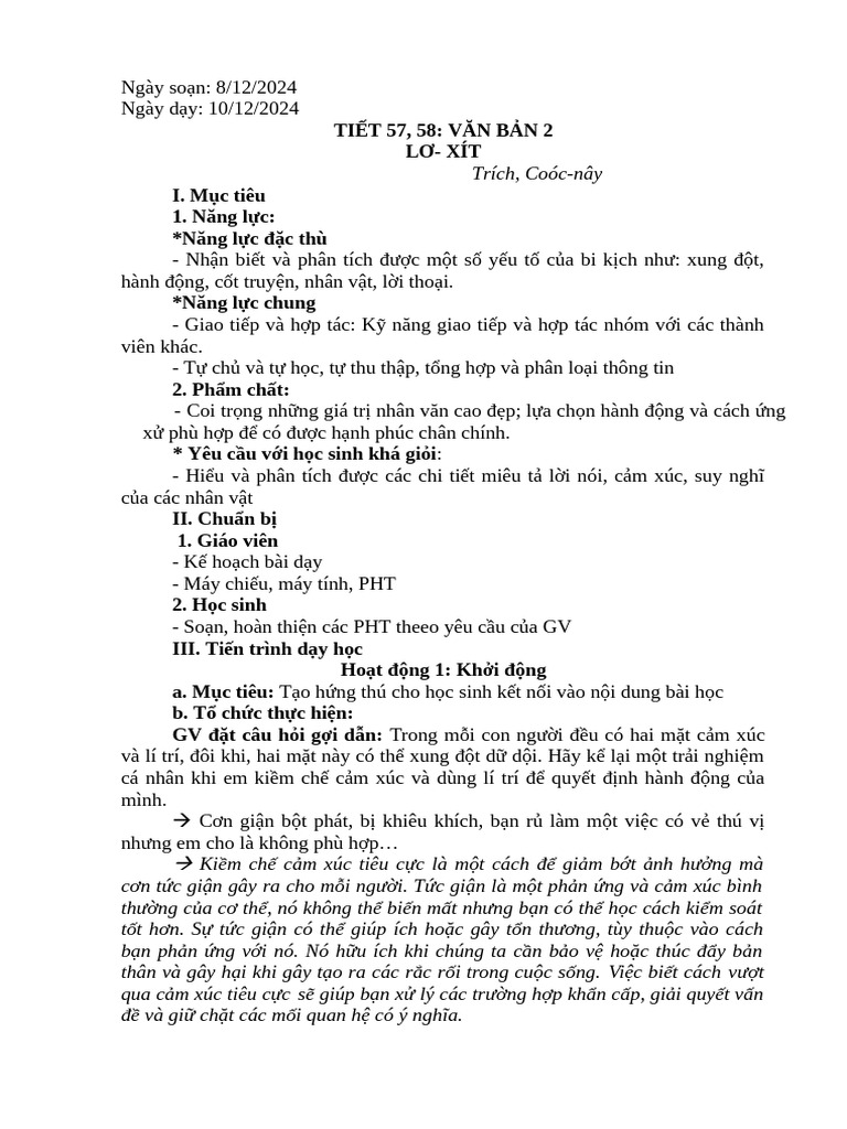 Tiết 57 - 58 văn bản Lơ - xít | PDF
