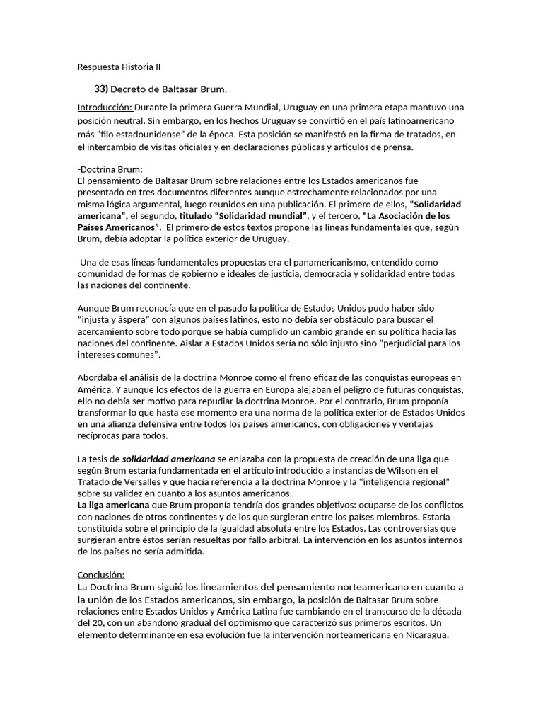 Decreto Baltasar Brum | PDF | Uruguay | Los Estados Unidos