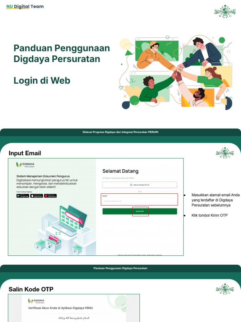Panduan Penggunaan Digdaya Persuratan - Login Di Web | PDF