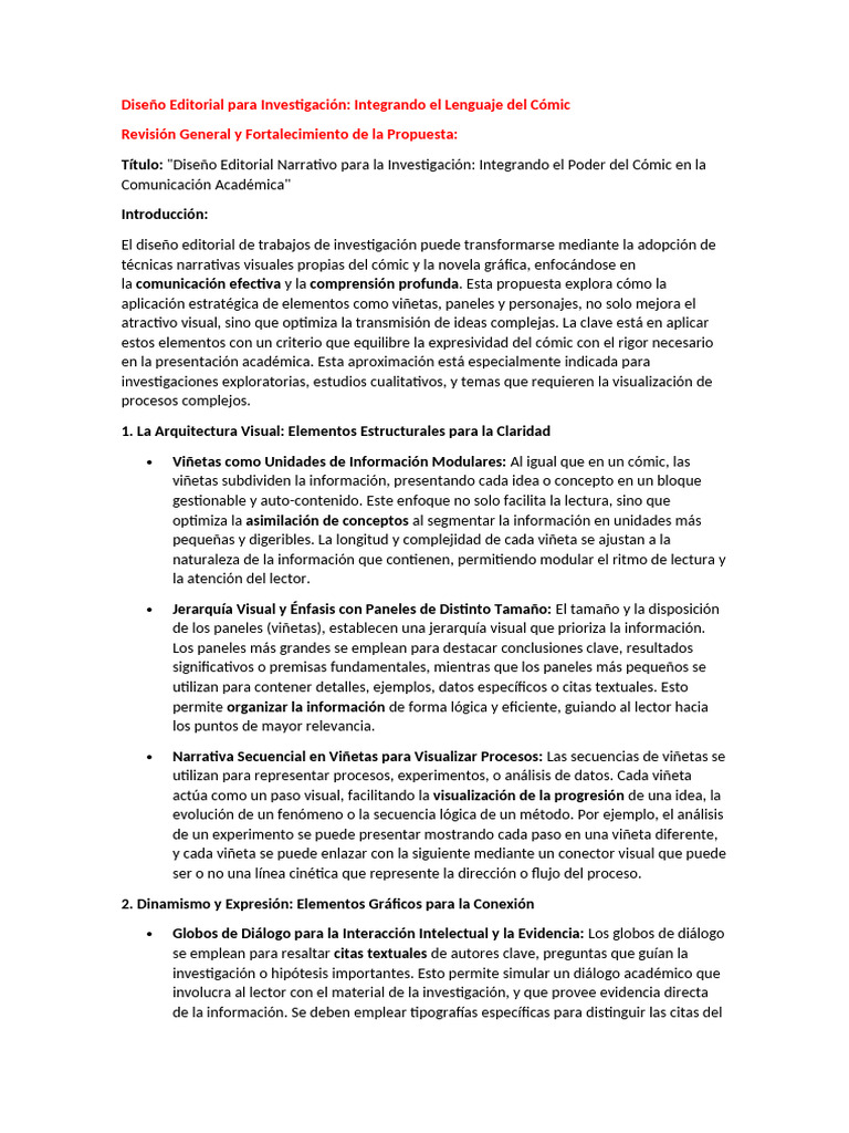 Integrando El Lenguaje Del Cómic Al Diseño Editorial para Investigación | PDF | Diseño | Publicación