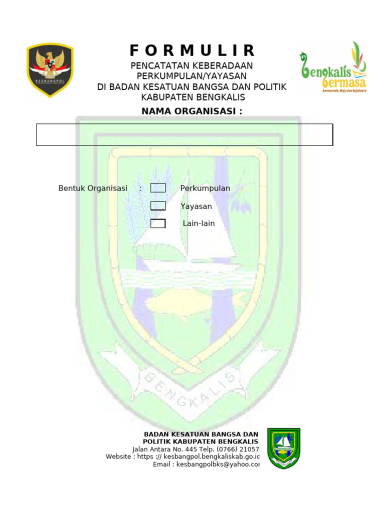 Pencatatan Ormas di Bengkalis | PDF