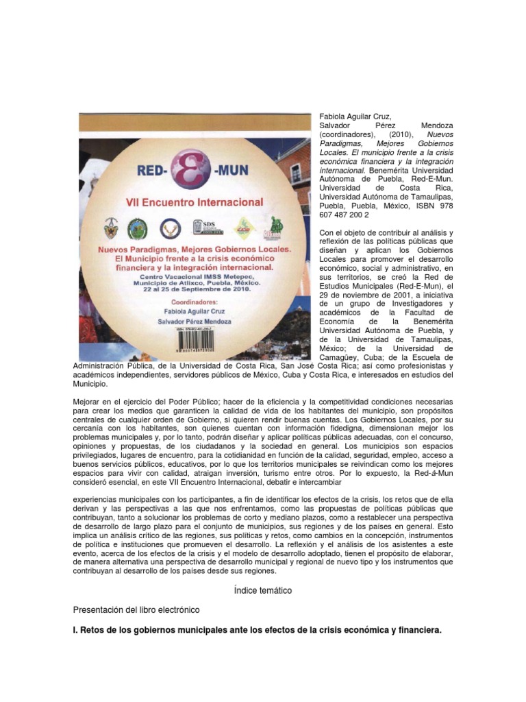 REDE MUN - Nuevosparadigmasmejoresgobiernoslocales | PDF | Costa Rica ...