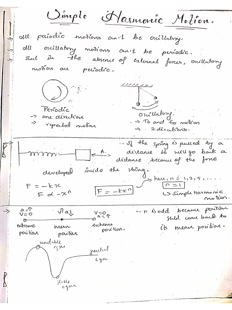 Simple Harmonic Motion | PDF