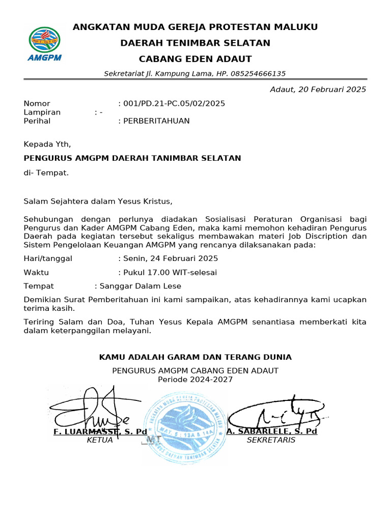 Surat Sosialisasi | PDF