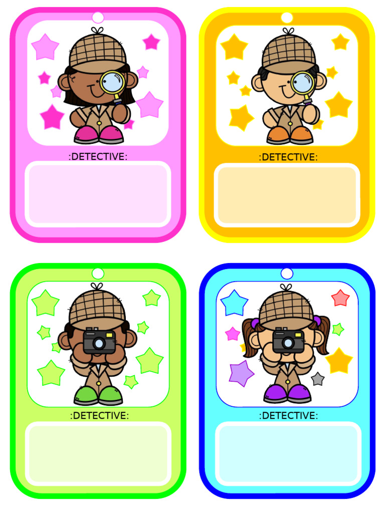 Gafetes Detectives e Iniciales de Los Nombres | PDF