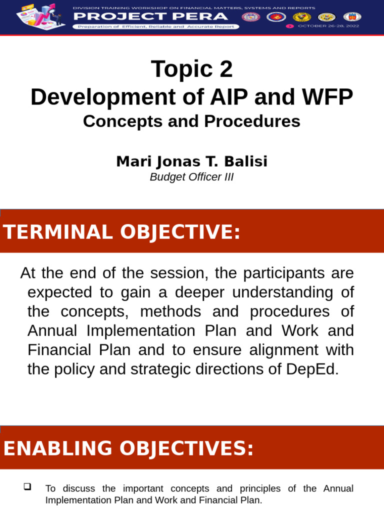 Topic - 2 - Development of AIP and WFP - Concepts and Procedures | PDF ...
