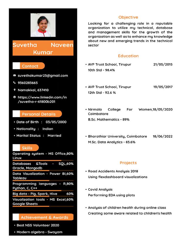 Suvetha Naveen Kumar - CV | PDF