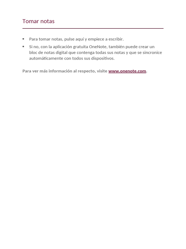 Cómo tomar notas con OneNote | PDF