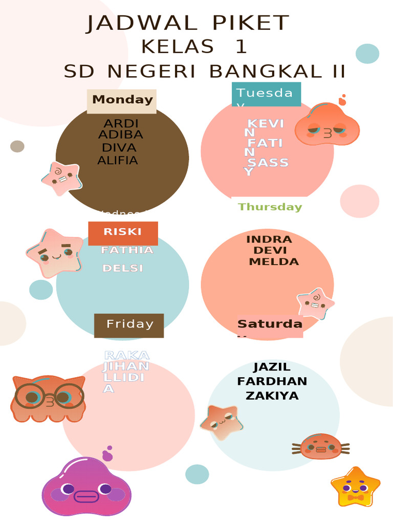 Jadwal Piket Kelas 1 Edit | PDF