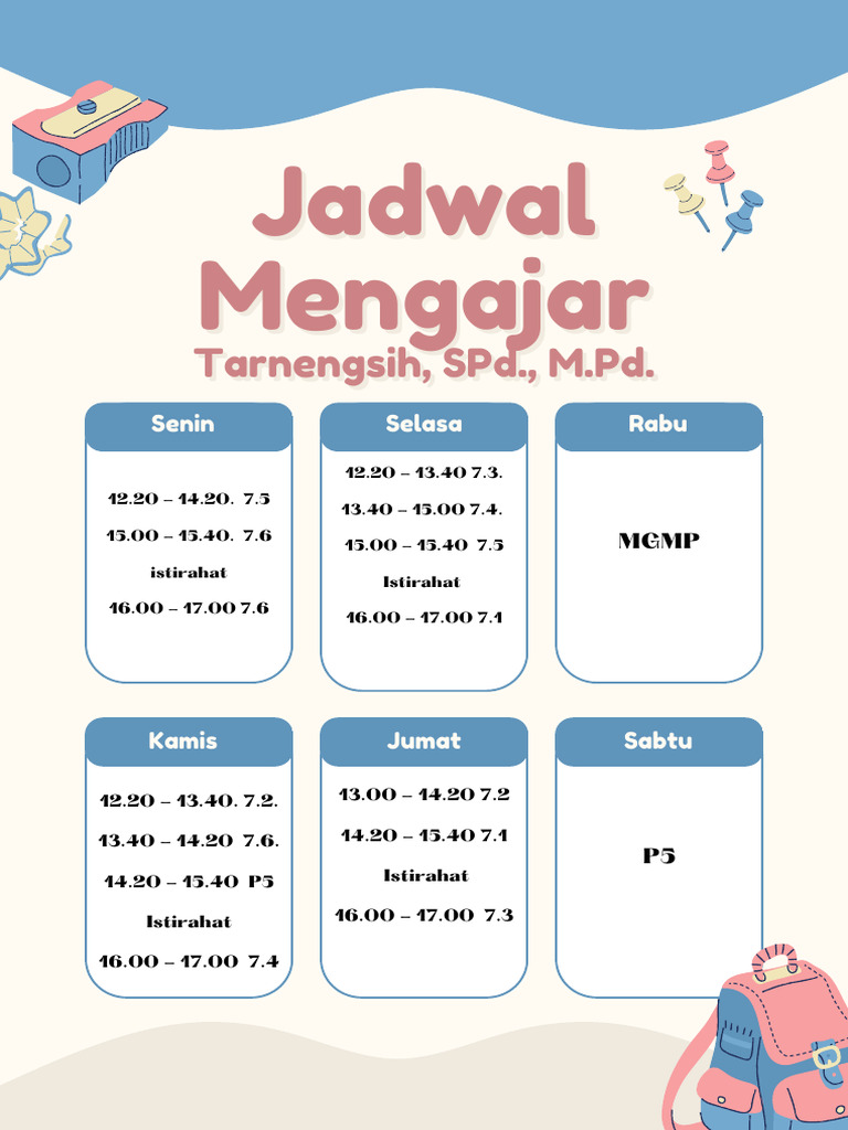 Jadwal Mengajar | PDF