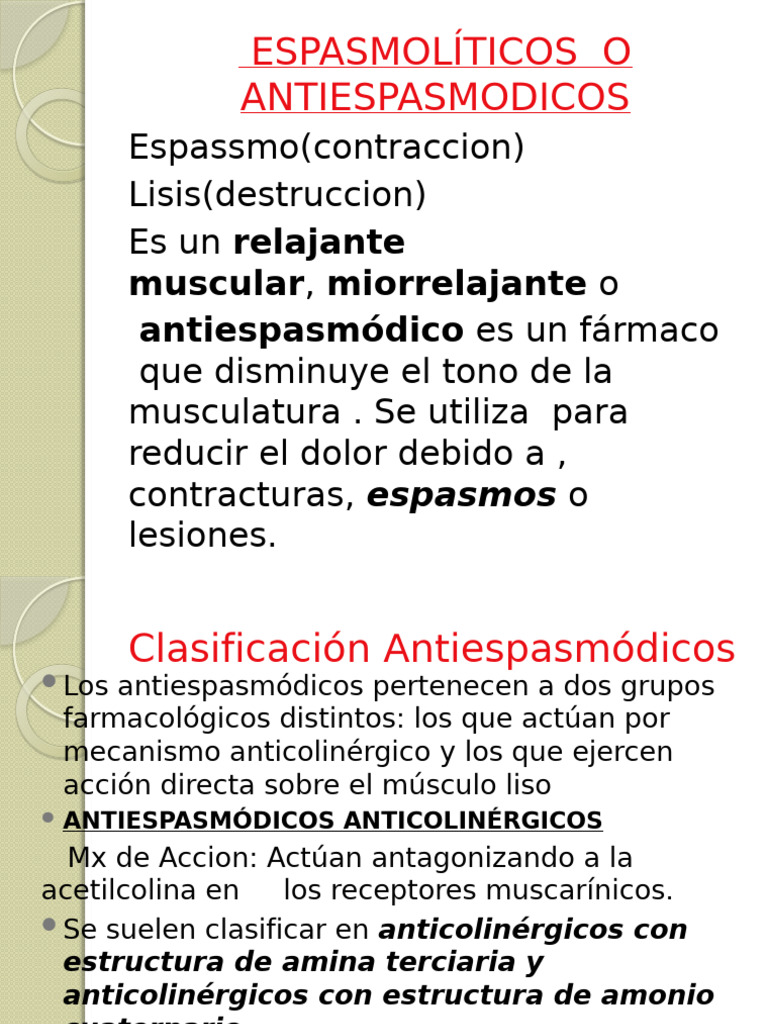 Antiespasmodicos | PDF | Síndrome del intestino irritable | Drogas