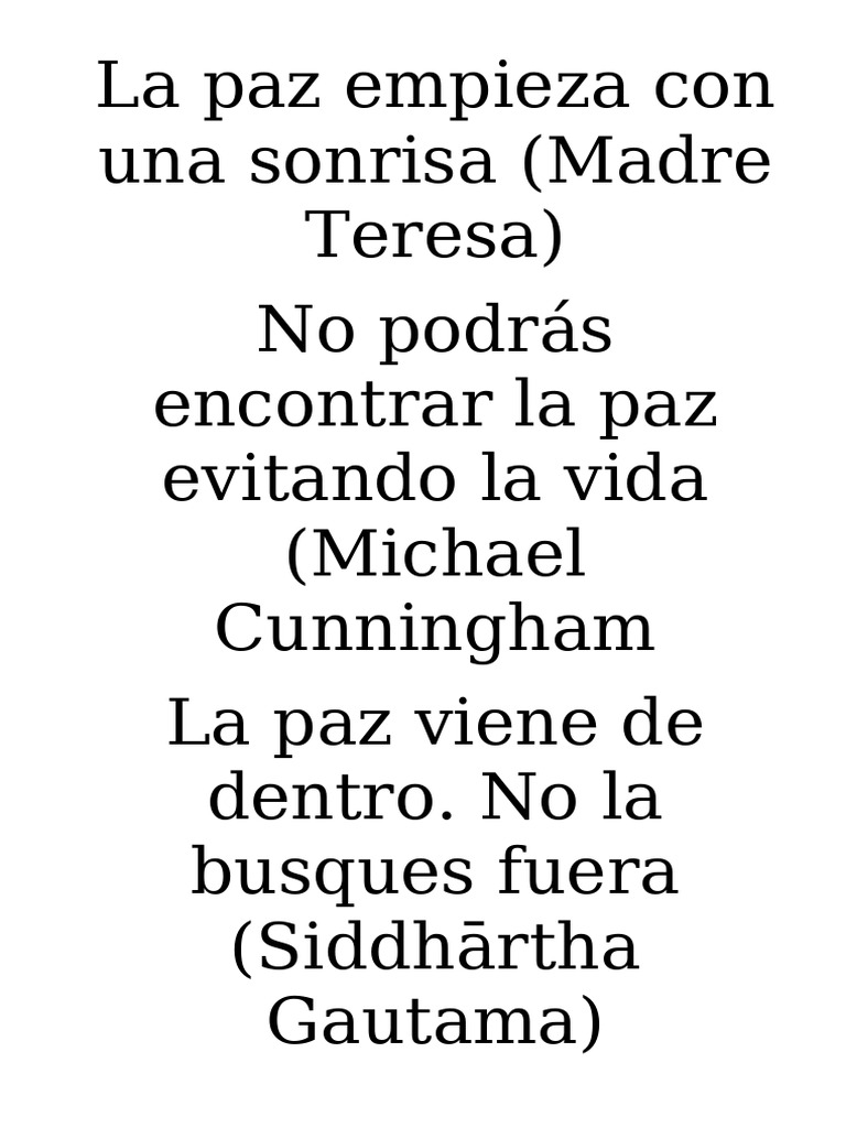 La Paz Empieza Con Una Sonrisa | PDF | Paz