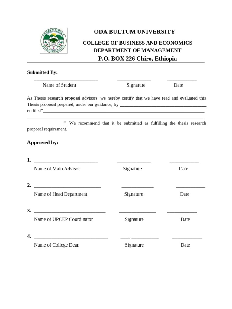 Thesis Proposal Certification Template | PDF