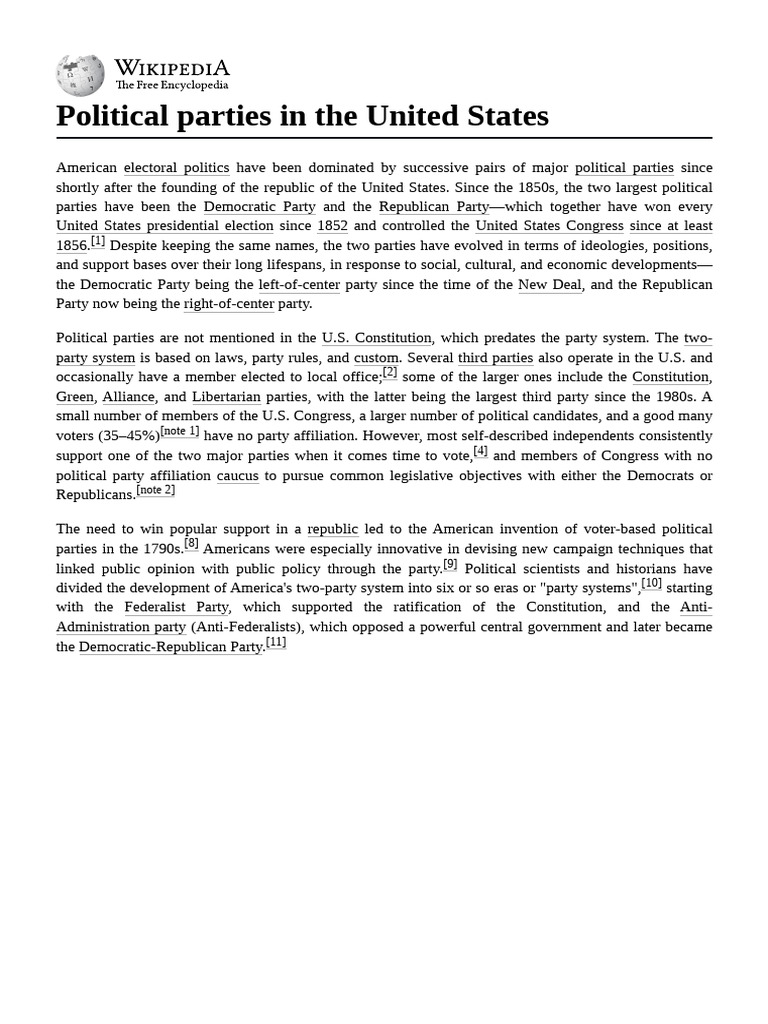 Political_parties_in_the_United_States | PDF | American Government ...