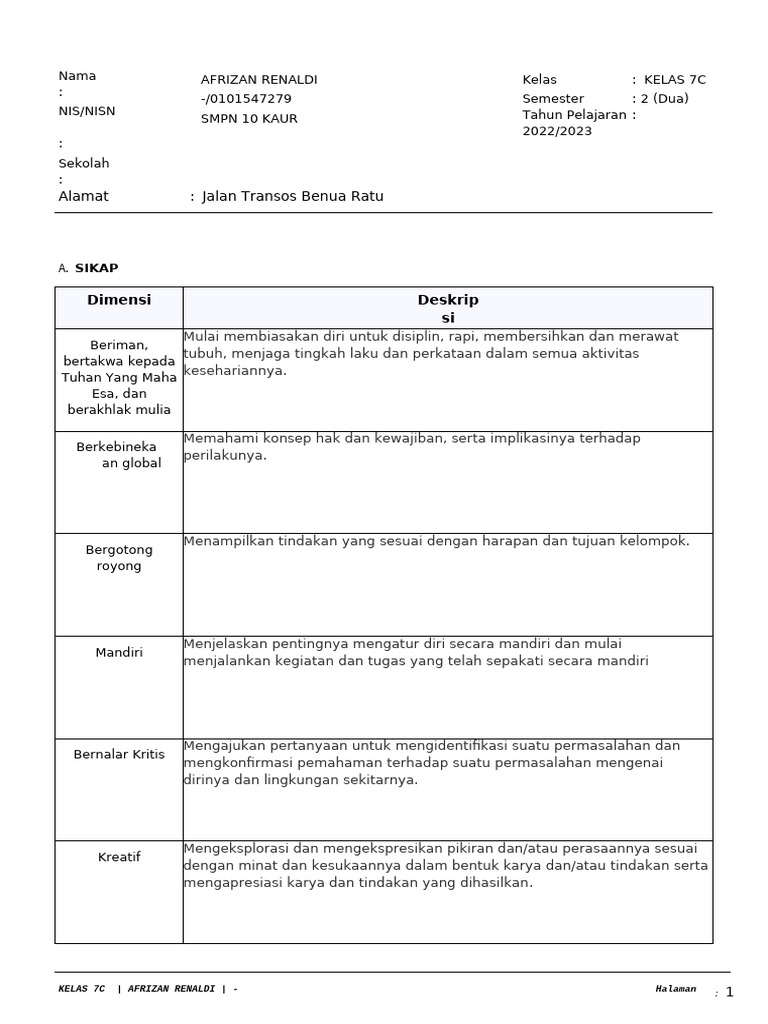 RAPOR BAYANGAN CICI | PDF