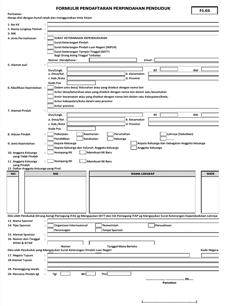 f1-03 Pindah Penduduk | PDF