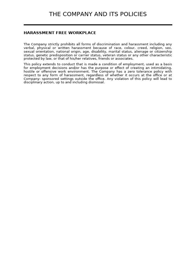 harassment free workplace | PDF