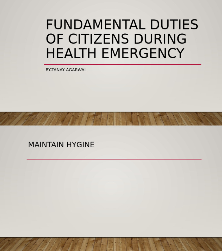 Fundamental Duties of Citizens During Health Emergency | PDF