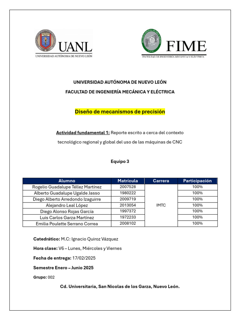 Af1-Equipo 3-Dideme | PDF | Control numerico | Diseño