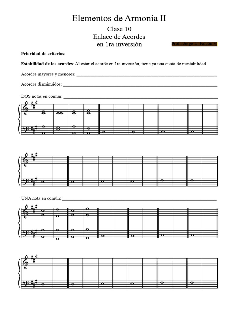 EAII - Clase 10 - Enlaces 1ra Inversión | PDF | Acorde (Música) | Pitch (Música)