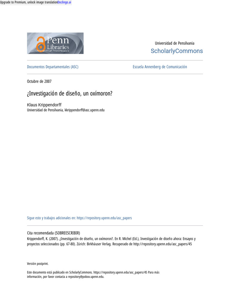 Design Research, An Oxymoron-Esb - Doclingo - Ai | PDF | Diseño | Teoría